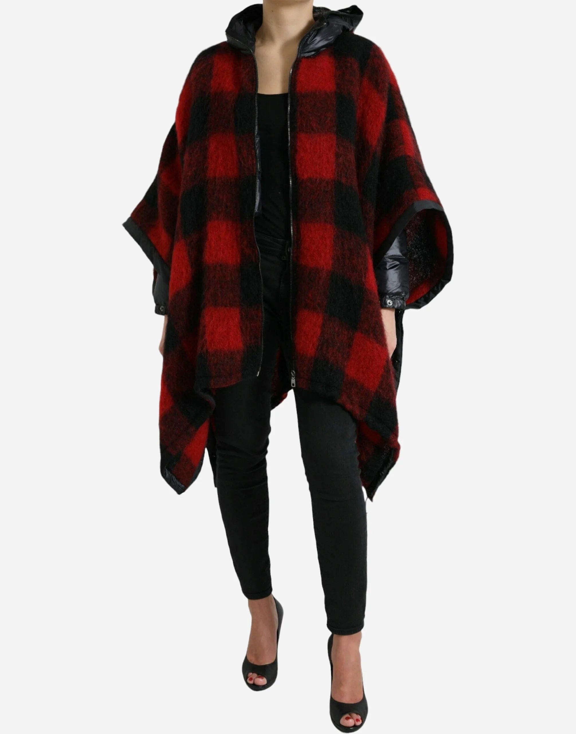 Dolce & Gabbana Checkered Poncho Jacket | Sendegaro