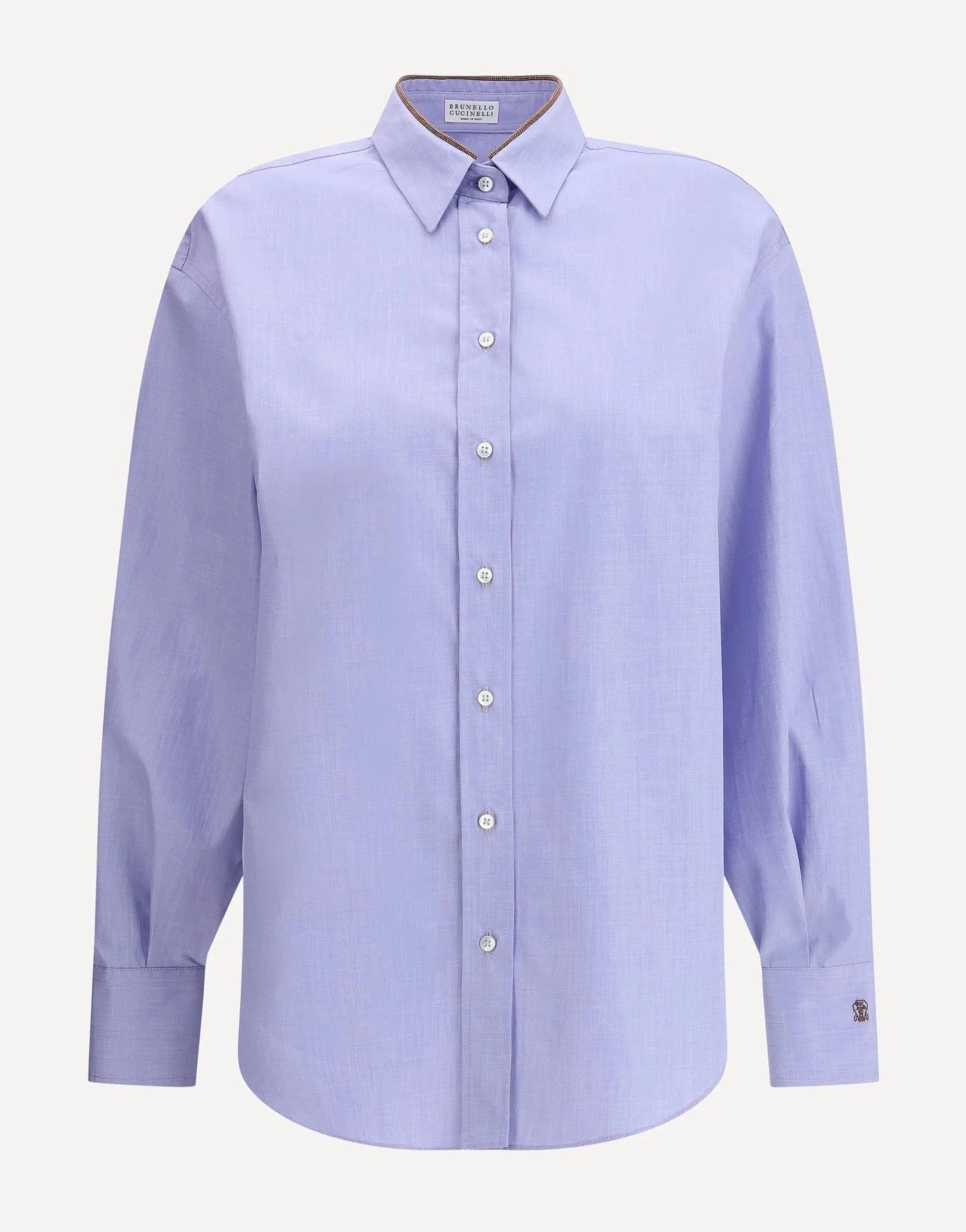 Brunello Cucinelli Cotton Shiny-Collar Shirt | Sendegaro UK