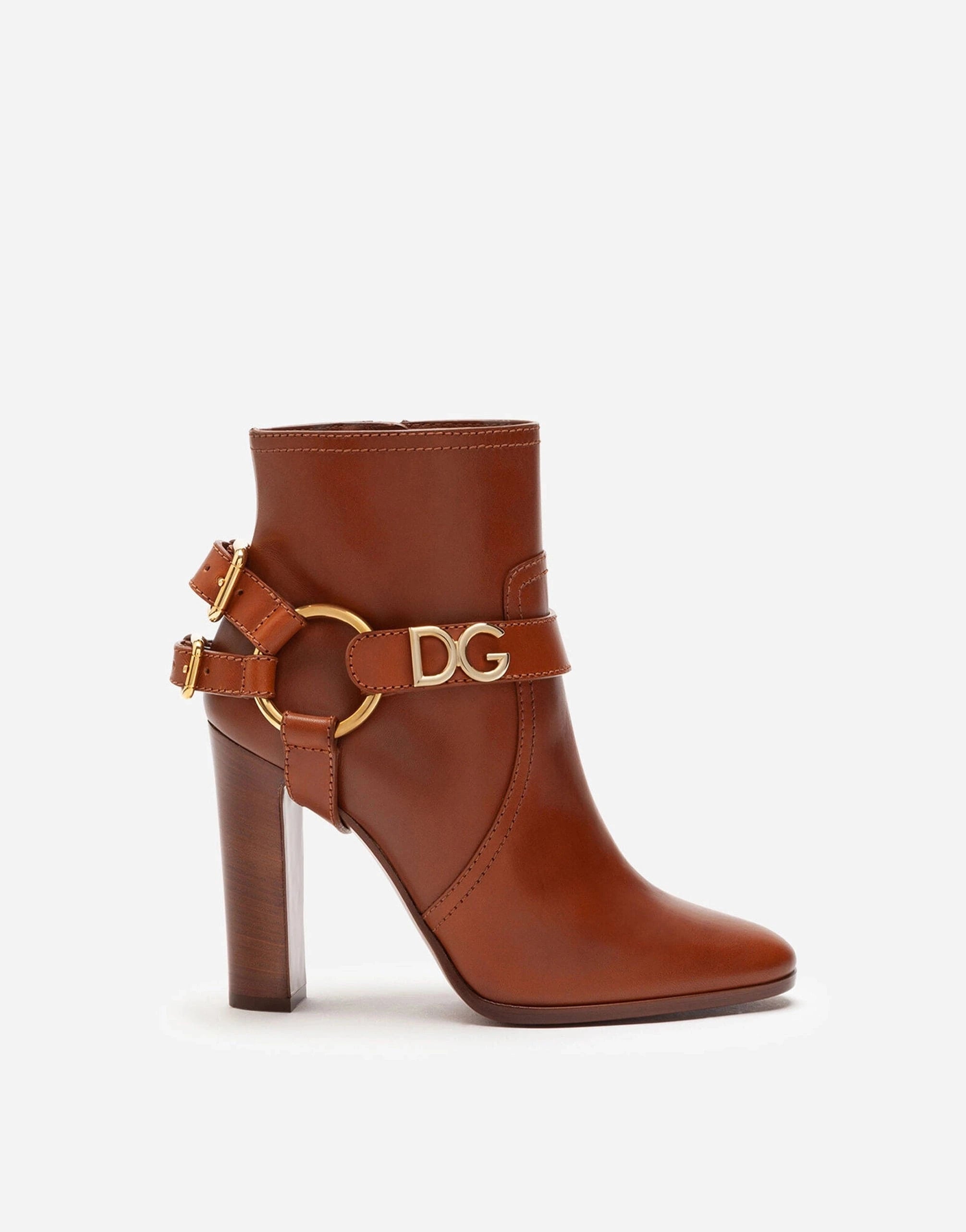Dolce & Gabbana Botines marrones con logotipo DG Bracket | Sendegaro MX