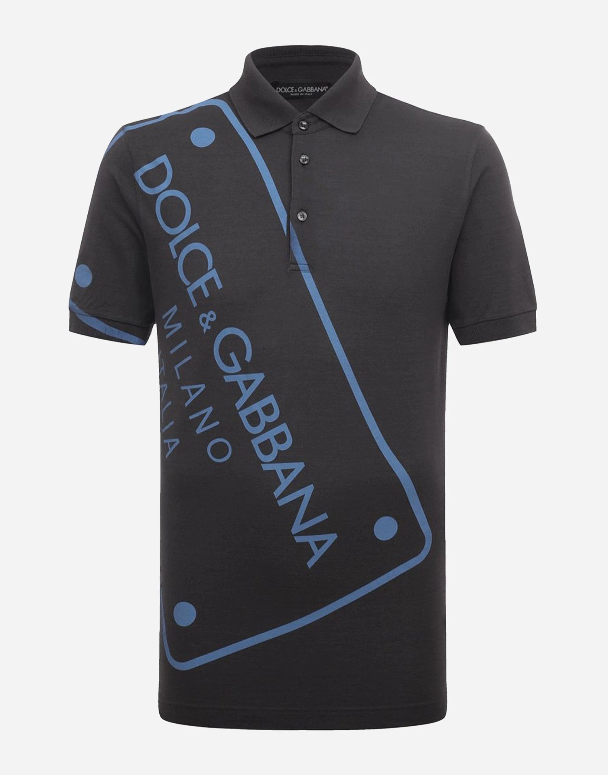 Dolce & Gabbana DG Plaque-Print Polo Shirt | Sendegaro UK