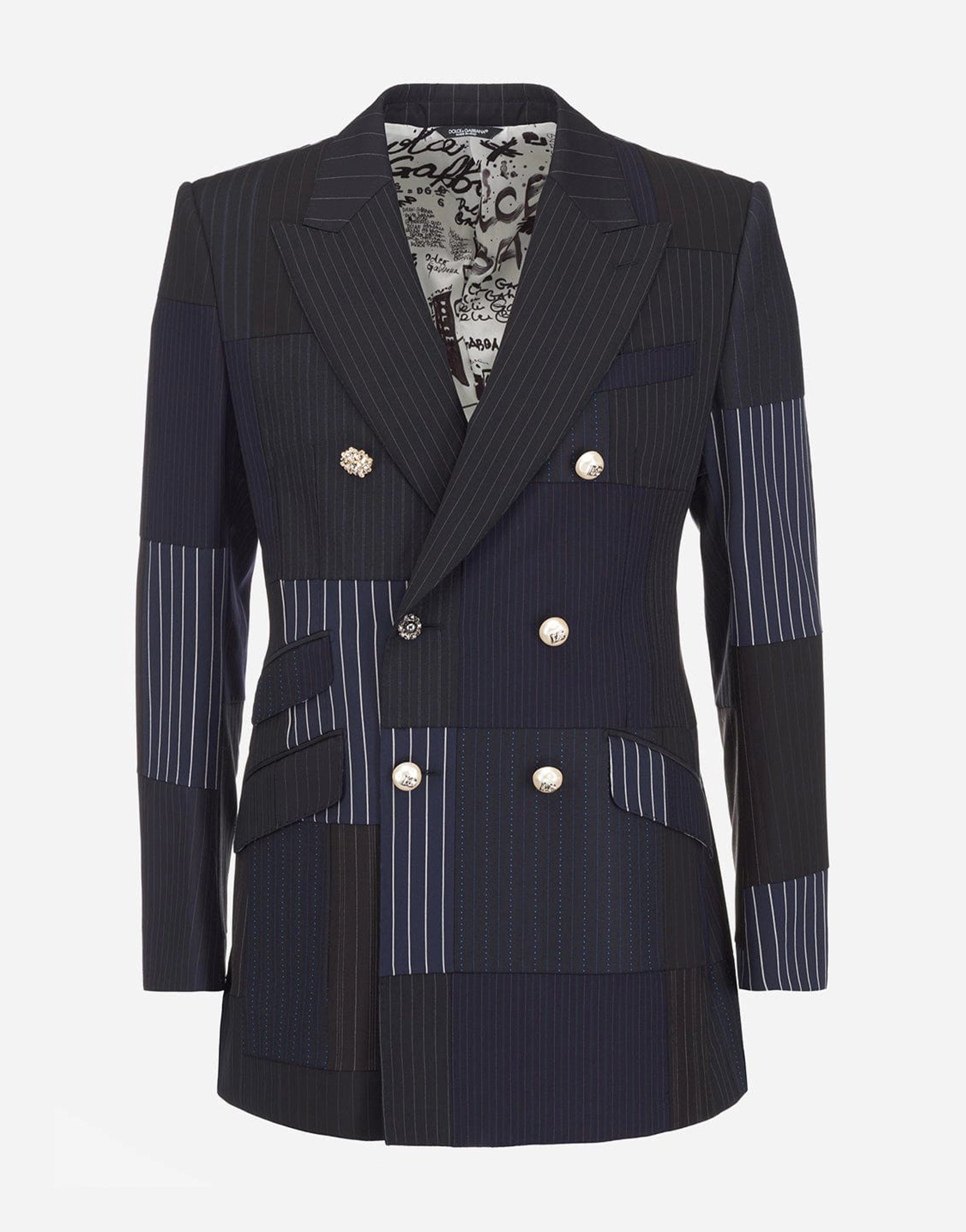 Dolce & Gabbana Double-Breasted Patchwork Suit Jacket | Sendegaro