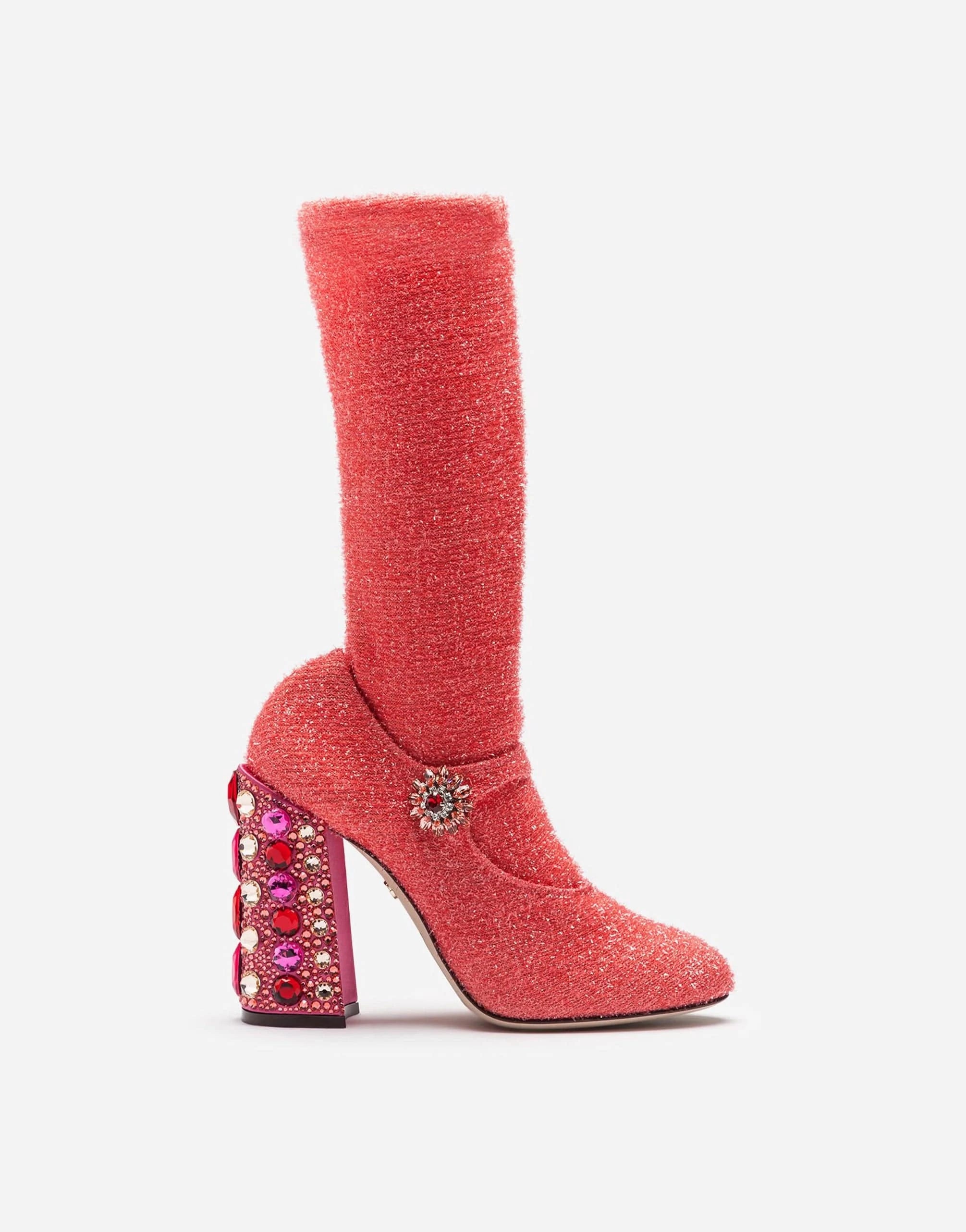 Dolce & Gabbana Jewel Embellished Lycra Ankle Boots | Sendegaro